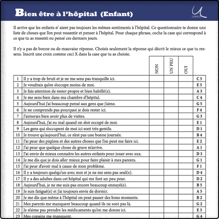 Échelle de bien-être à l'hôpital