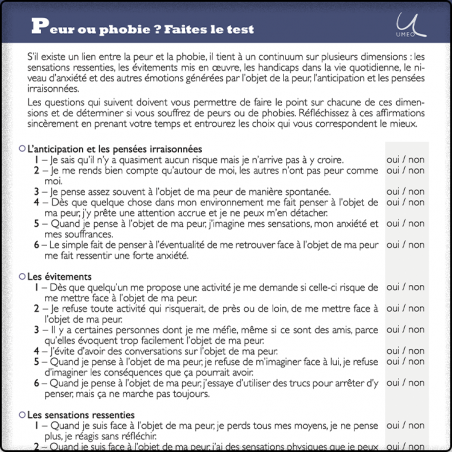 Peur ou phobie, le test